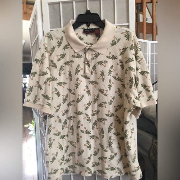 Saddlebred | Shirts | Mens Saddlebred Polo Palm Trees Xl | Poshmark